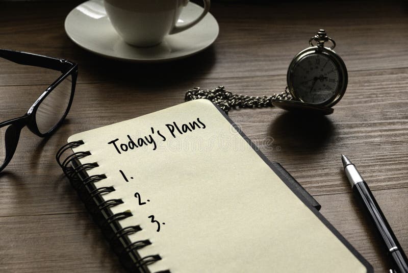 A Notebook Written with Today S Plan Stock Image - Image of planner ...