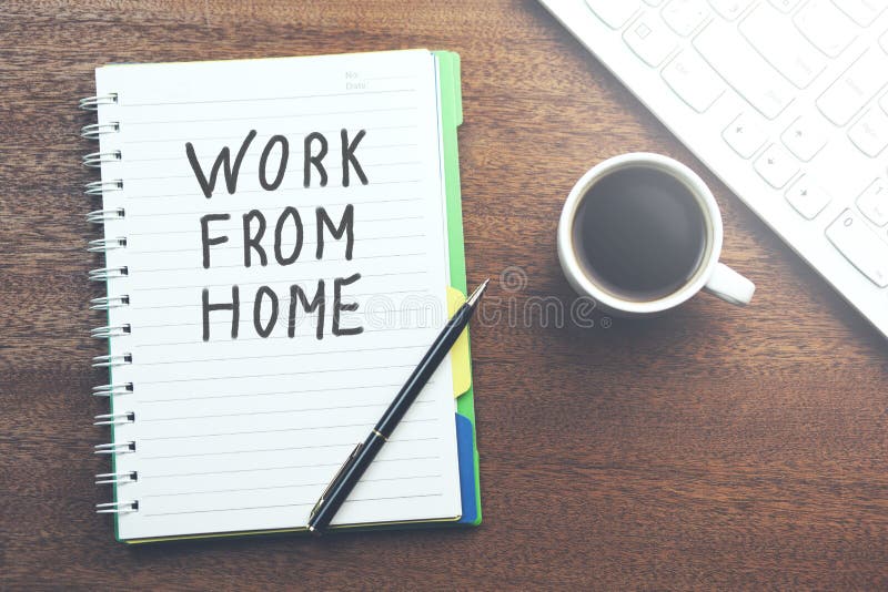 Notebook Written Work from Home Text Stock Photo - Image of text ...