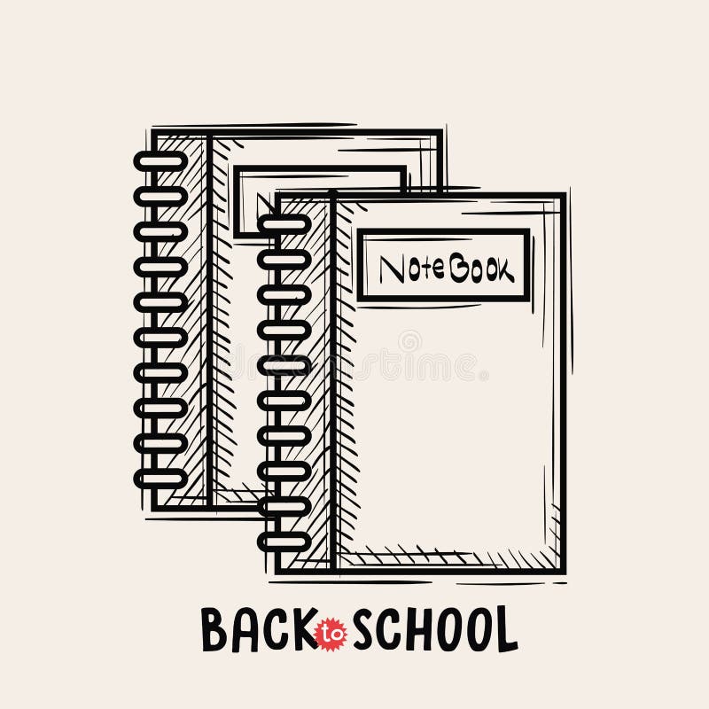Notebooks Back To School Drawing Stock Vector - Illustration of lessons ...