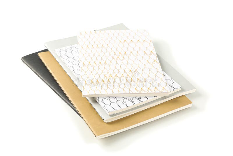 Notebooks with Paper Structure Isolated Stock Photo - Image of orange ...