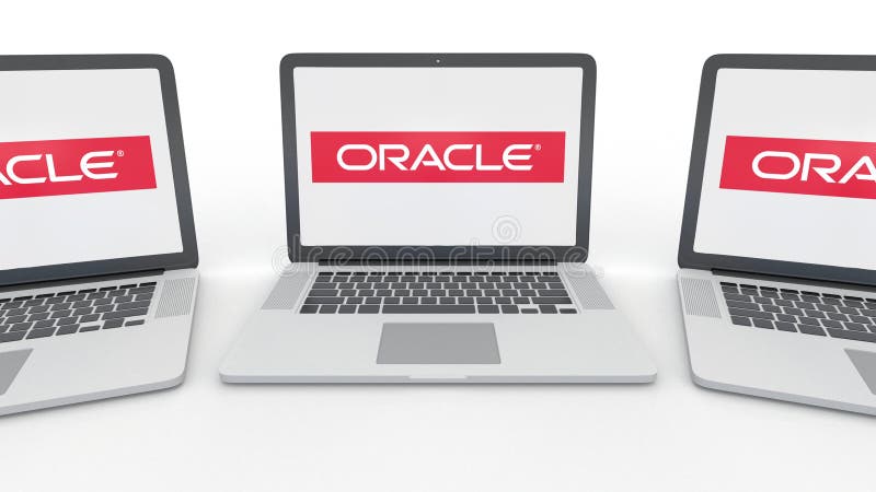 Oracle Corporation Logo Made Of Source Code On Computer Screen Editorial 3d Rendering Editorial