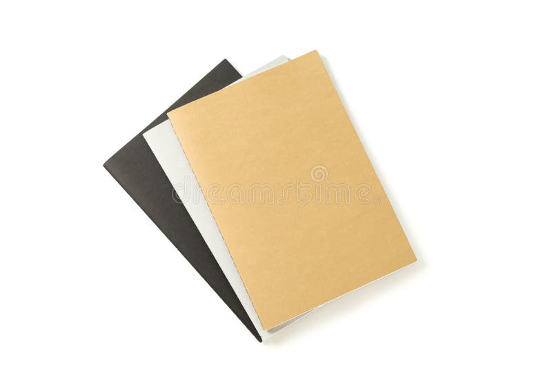 Notebooks with Paper Structure Isolated Stock Photo - Image of orange ...
