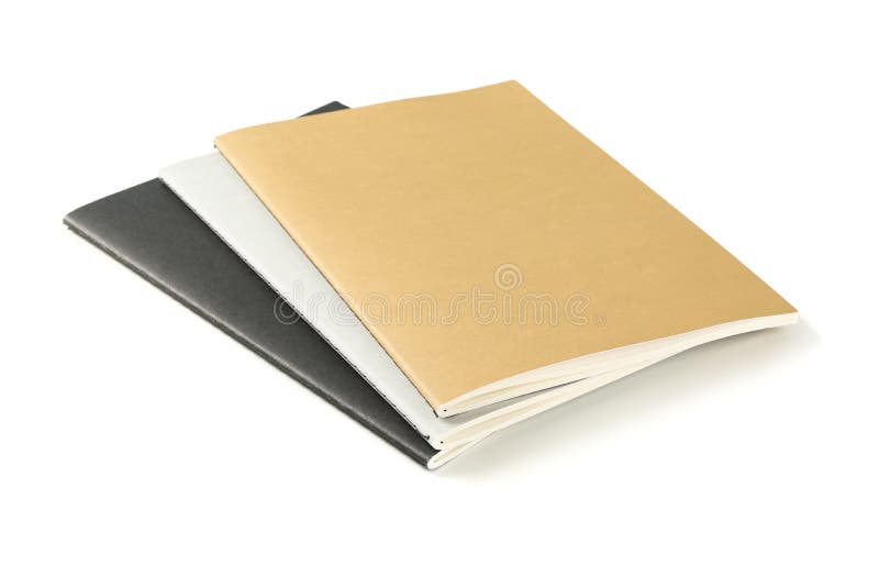 Notebooks with Paper Structure Isolated Stock Photo - Image of orange ...