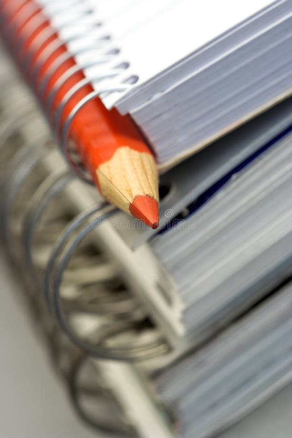 Notebooks and pencil stock photo. Image of binder, closeup - 9164204