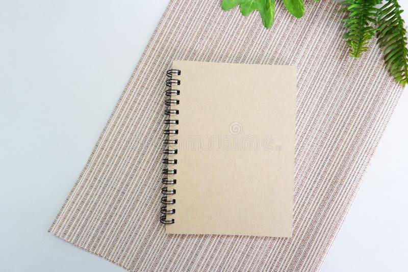 Notebooks and Plants. Open View Stock Image - Image of reminder, fabric ...