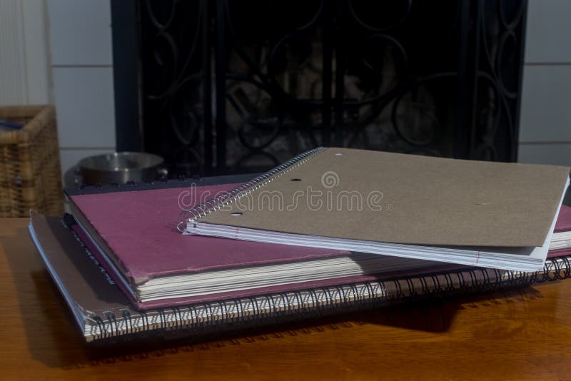 Notebooks Stacked at an Angle Stock Photo - Image of nostalgia ...