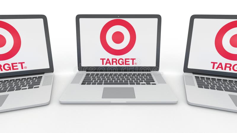 Notebooks with Target Corporation Logo on the Screen. Computer ...