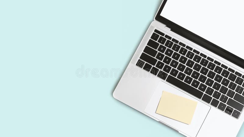 Notepad with Laptop Background Stock Image - Image of workspace, view ...