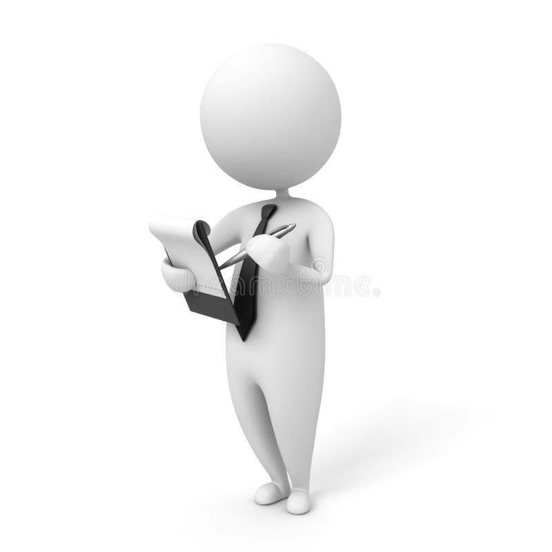 3D person writing stock illustration. Illustration of three - 15427248