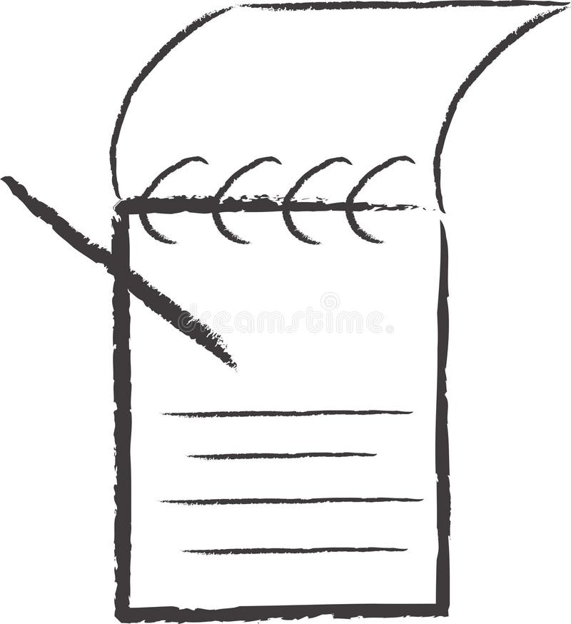 Hand Drawn Doodle Sketch Open Notebook, Clear Page Stock Vector ...