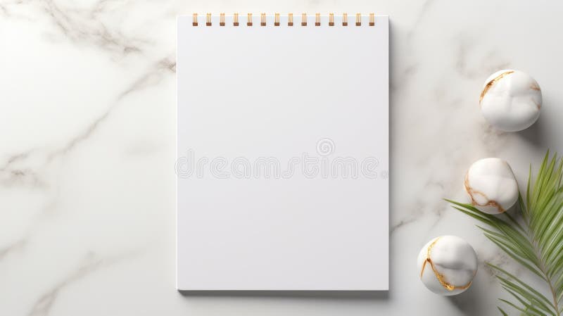 Notepad with Blank Front, Realistic on a Mockup Template in a Desk in a ...