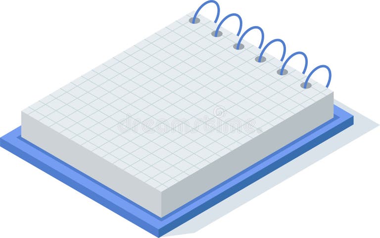Notepad with Blank Squared Sheets and Blue Spiral Binding Placed on a ...