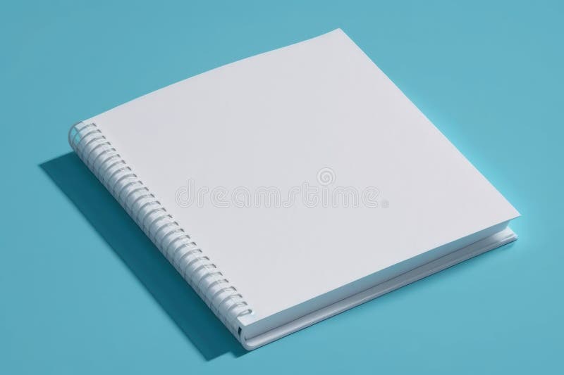 Notepad on a Blue Background. AI Generative Stock Illustration ...