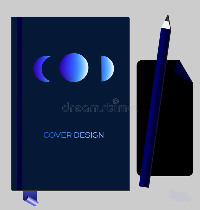 Notepad, Book Cover Design Template with Abstract Geometric Glowing ...