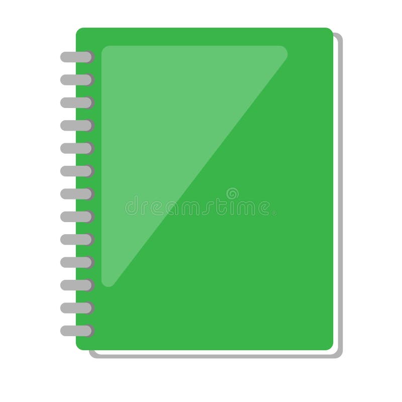 Notepad with a Green Cover and with a Binding Stock Vector ...