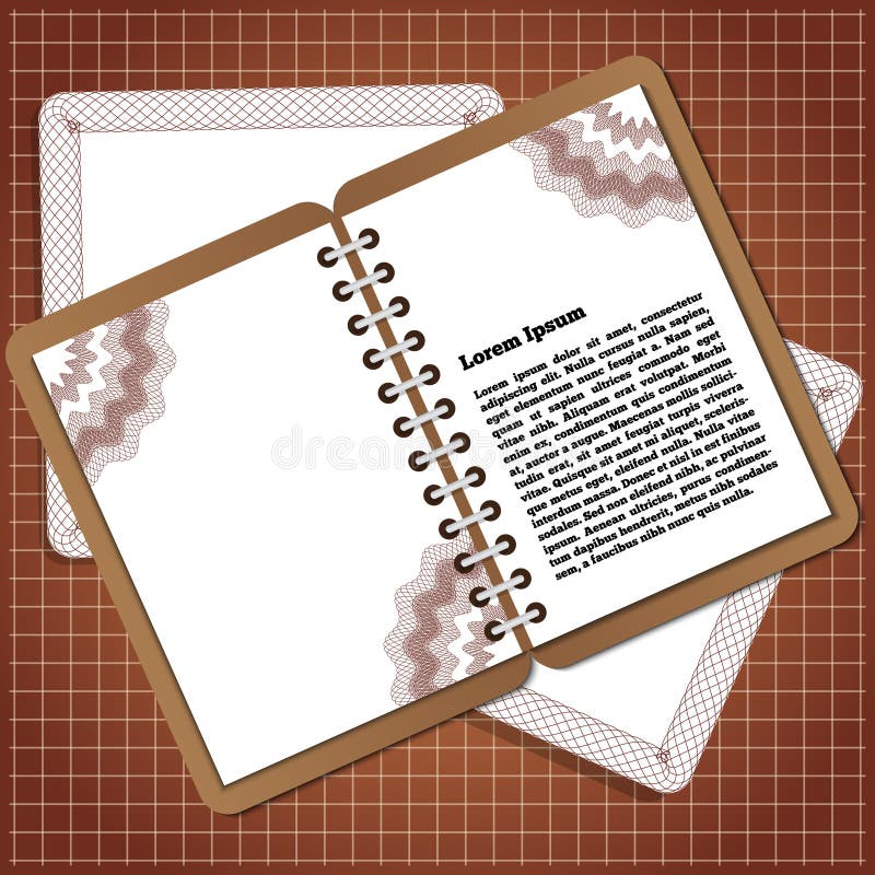 Notepad on a Brown Background. Stock Vector - Illustration of geometric ...