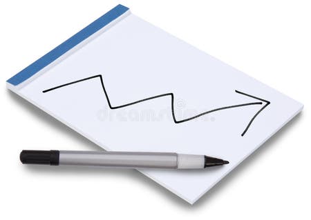 Notepad with Business Graph Arrow Up Stock Photo - Image of cardboard ...