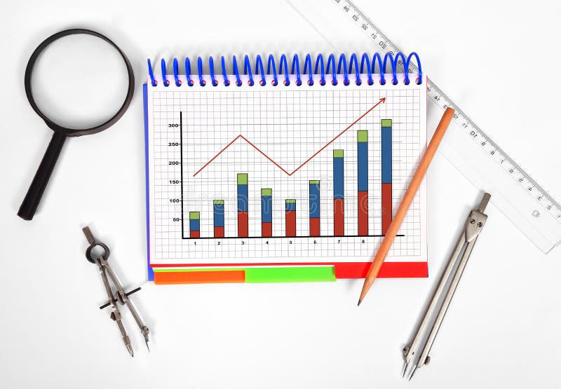 Notepad with chart stock photo. Image of document, business - 57404648
