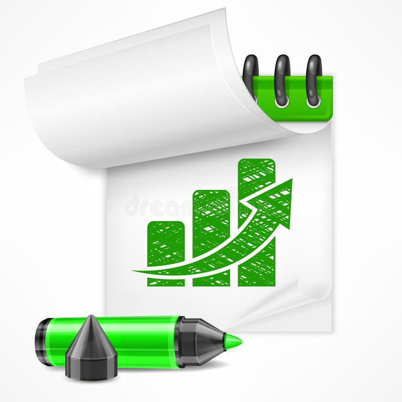 Notepad with chart stock vector. Illustration of paper - 65562667