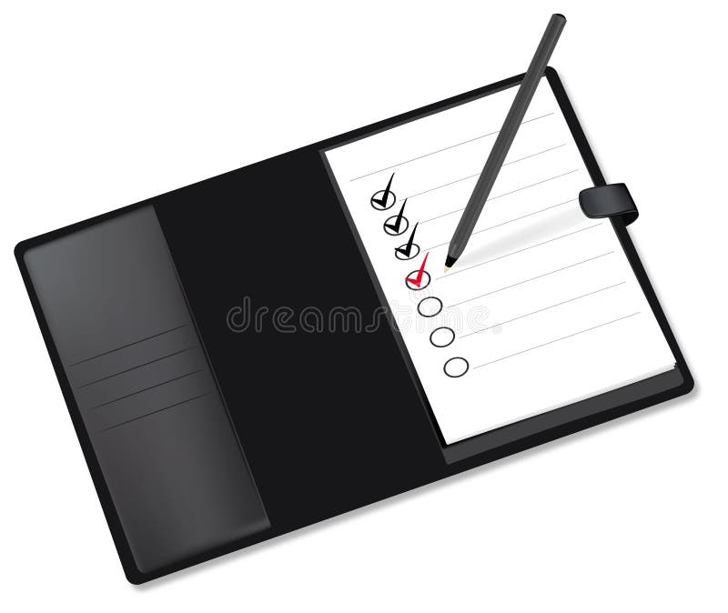 Notepad with check-boxes. stock vector. Illustration of corporate ...