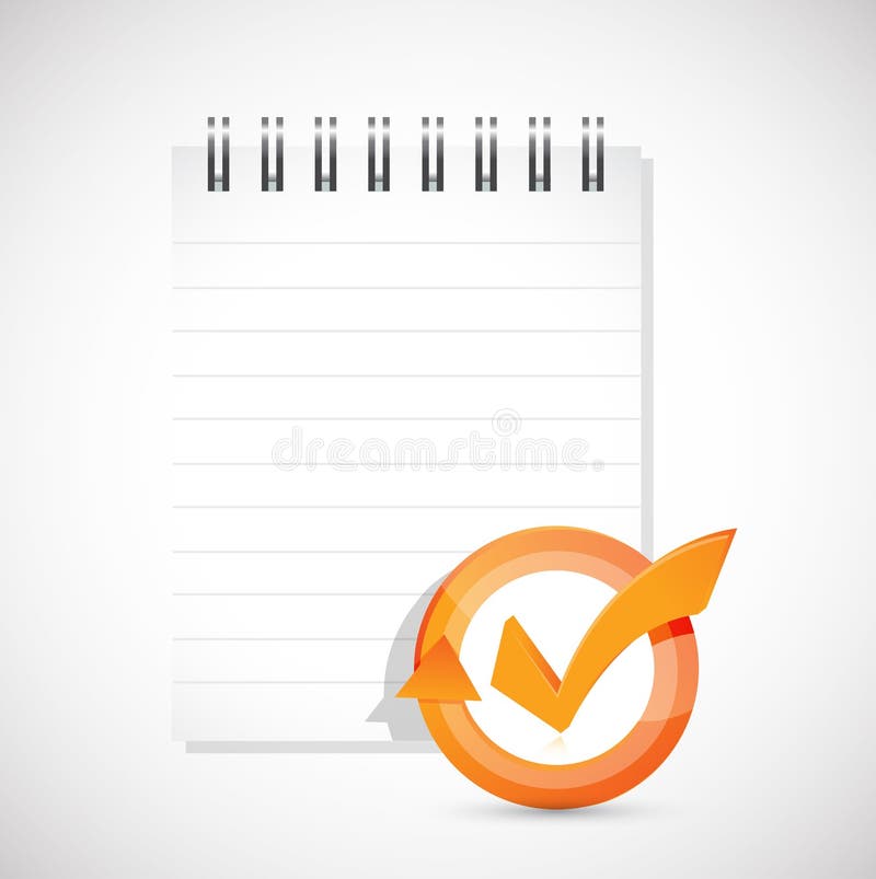 Notepad Check Mark Cycle Illustration Stock Illustration - Illustration ...