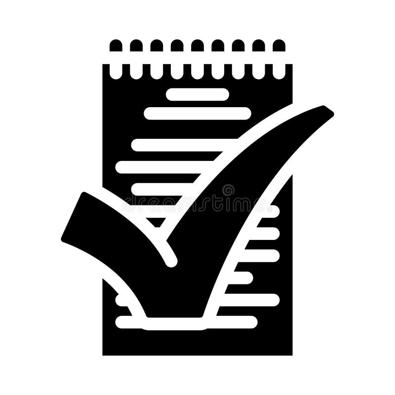 Notepad Check Mark Glyph Icon Vector Illustration Stock Vector ...