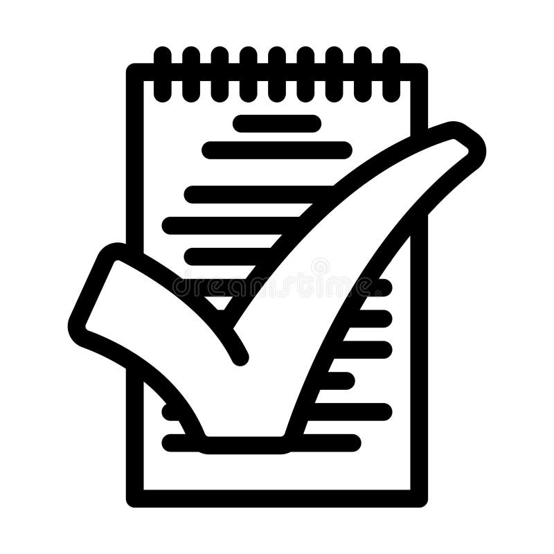 Notepad Check Mark Line Icon Vector Illustration Stock Illustration ...