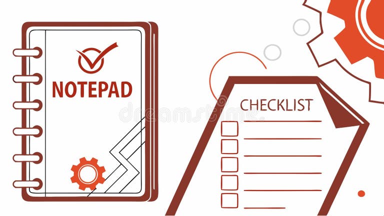 Notepad and Checklist, Organization and Planning Tools Vector Design ...