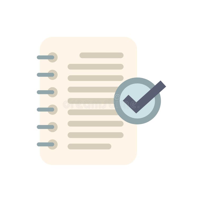 Notepad with Checkmark Showing Finished Task List Stock Vector ...
