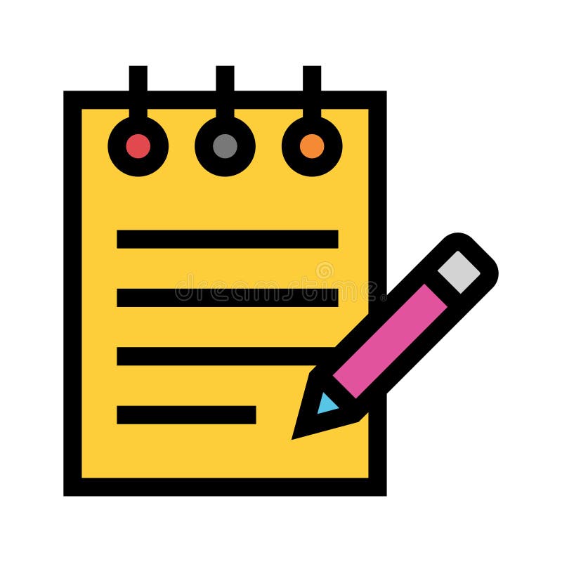 Notepad Thin Line Vector Icon Stock Vector - Illustration of edit ...
