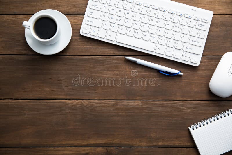 Notepad with Computer and Coffee Stock Photo - Image of note, concept ...