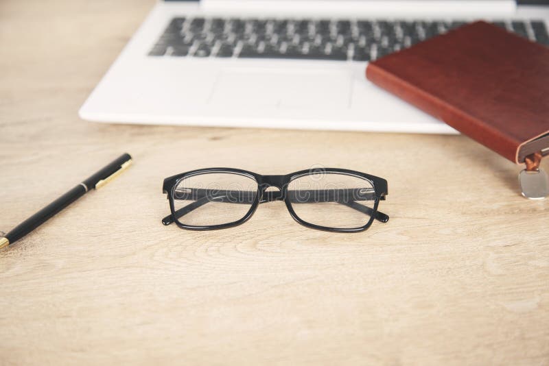 Notepad on Computer and Coffee Stock Image - Image of notebook, modern ...