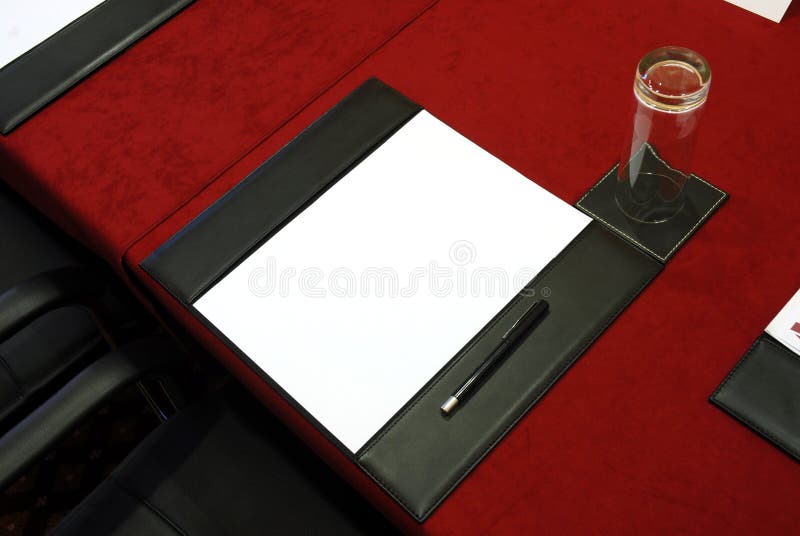 Notepad on a Conference Table. Stock Photo - Image of copy, global: 4998180