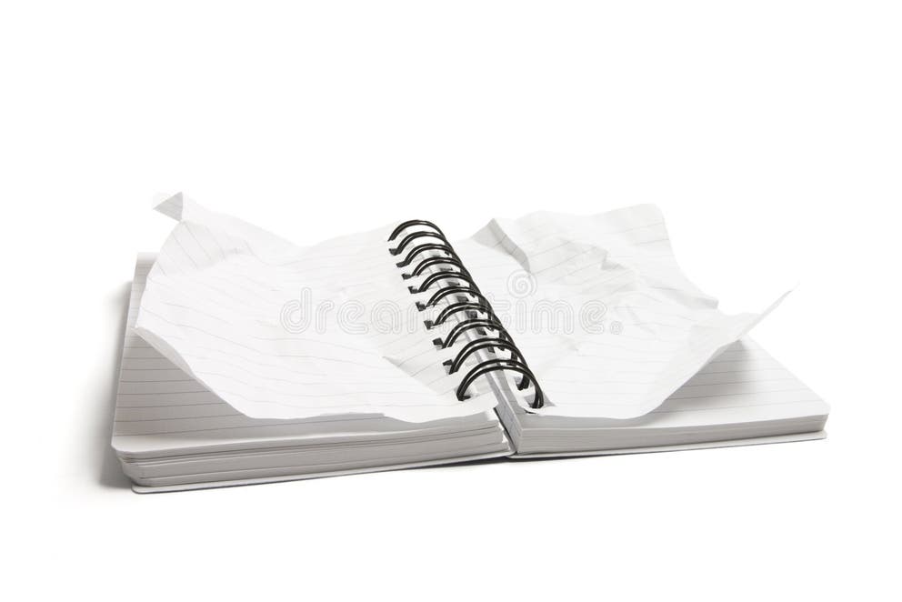 Notepad with Crumpled Pages Stock Image - Image of shot, life: 10714063