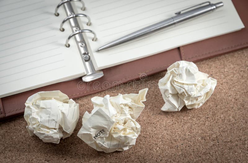 A Notepad and Crushed Paper Stock Photo - Image of copying, paper: 38806674