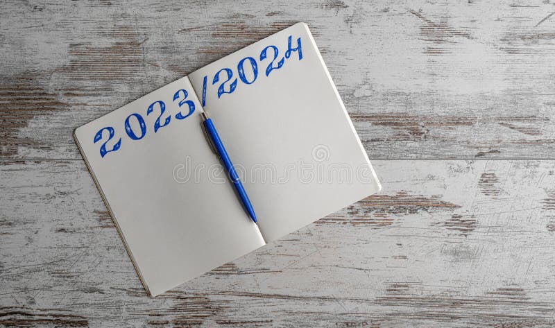 Notepad with Dates 2023 and 2024. Stock Image - Image of template ...