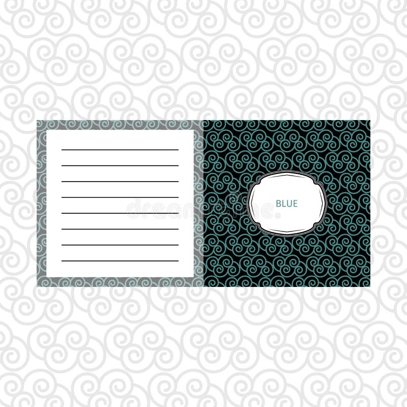 Notepad Design with Blue Geometric Pattern Stock Vector - Illustration ...