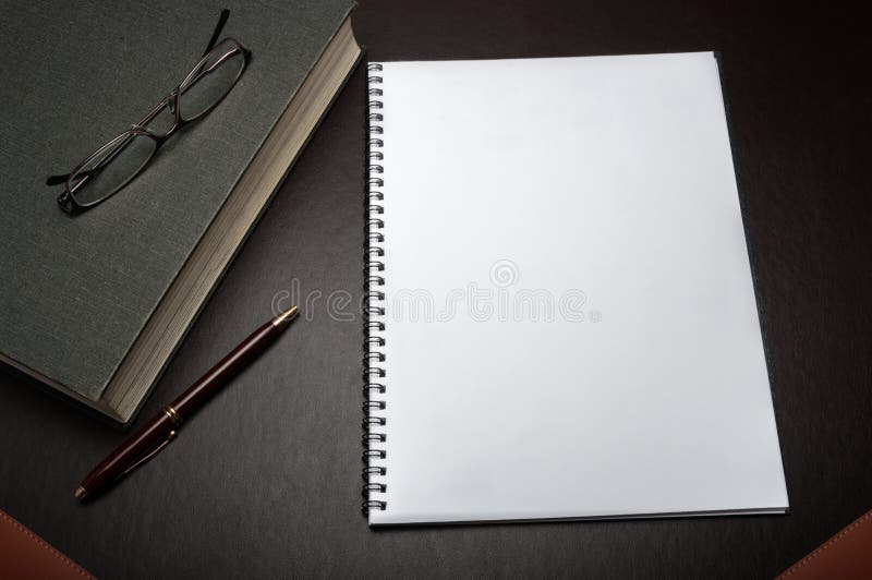 Notepad on a desk stock image. Image of stationary, library - 39347435
