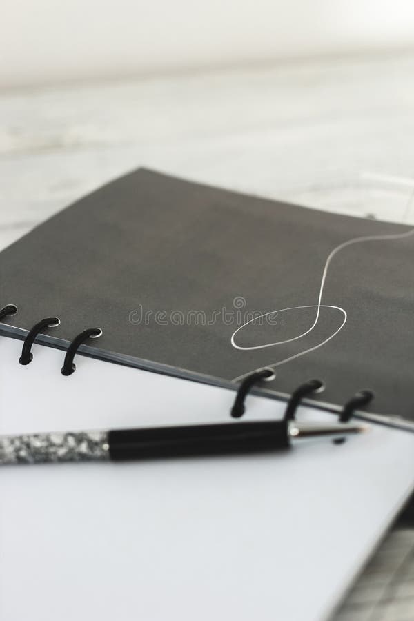 Notepad Diary with Pen on the Desktop Stock Photo - Image of desk ...