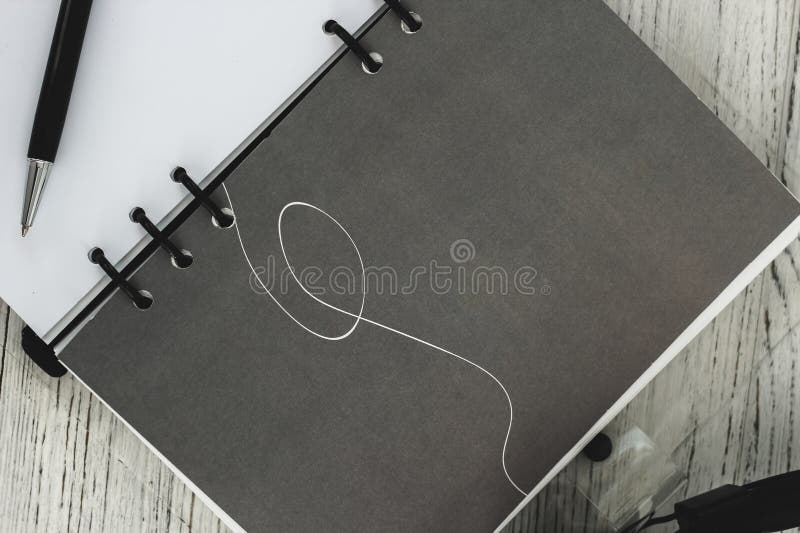 Notepad Diary with Pen on the Desktop Stock Image - Image of table ...