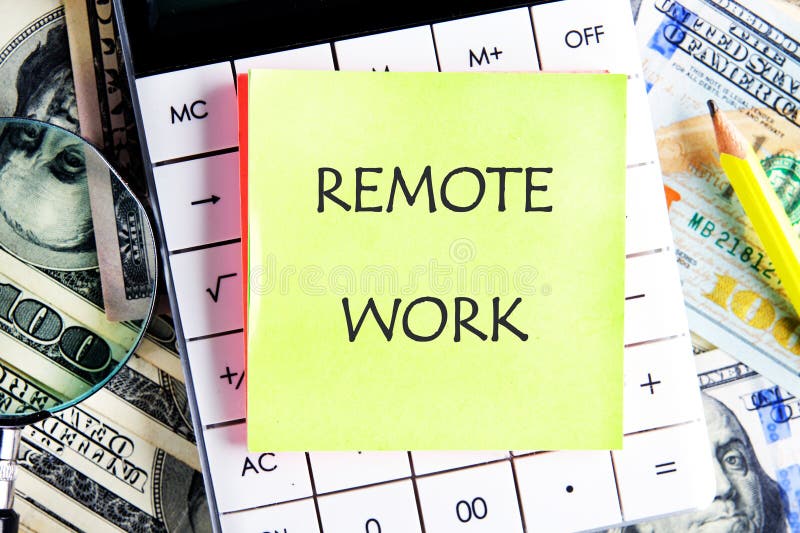 A Notepad Displays a Sticky Note Labeled Remote Work Surrounded by ...