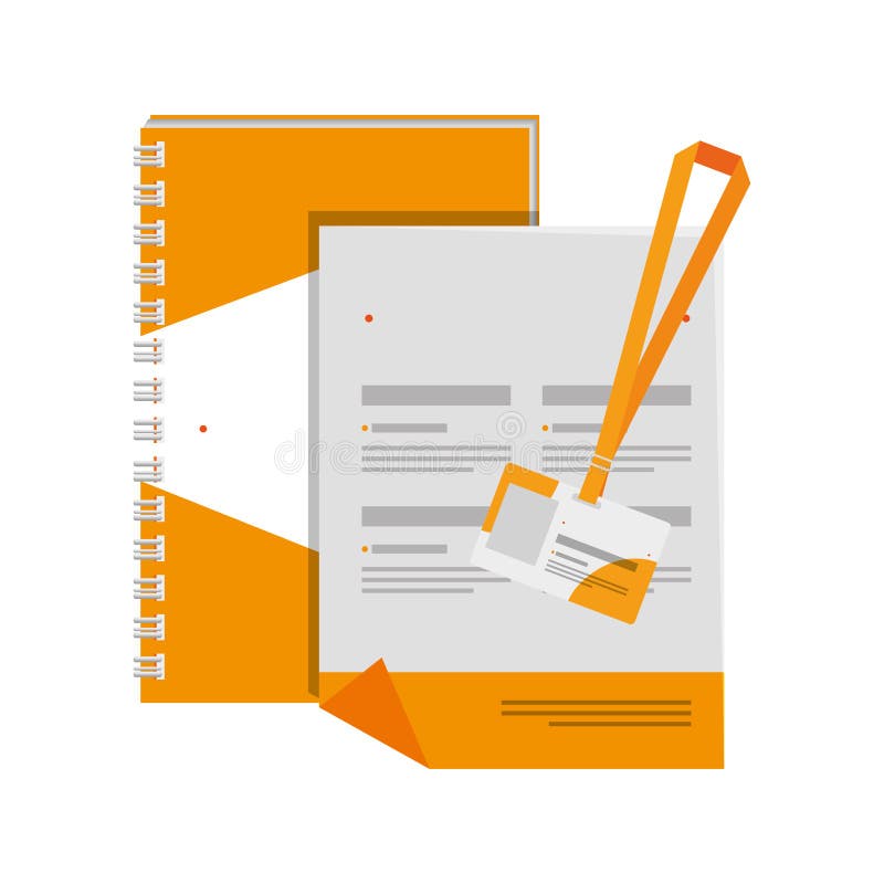 Notepad and Document Id with Company Emblem Print Stock Illustration ...