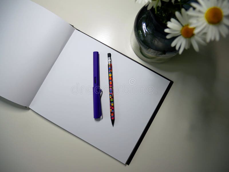 Notepad for Drawing and Writing. Sheets of Diary Paper Editorial Photo ...