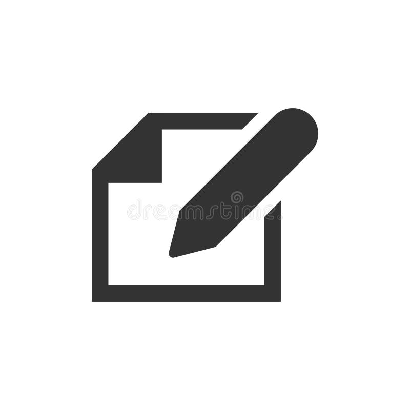 Notepad Edit Document with Pencil Icon. Vector Illustration Stock ...