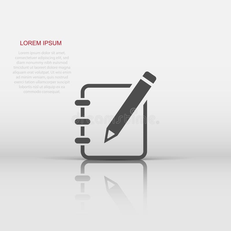 Notepad Edit Document with Pencil Icon. Vector Illustration Stock ...