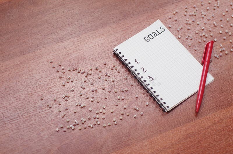 Notepad for Entries on the Table. Handle and Paper on a Wooden S Stock ...