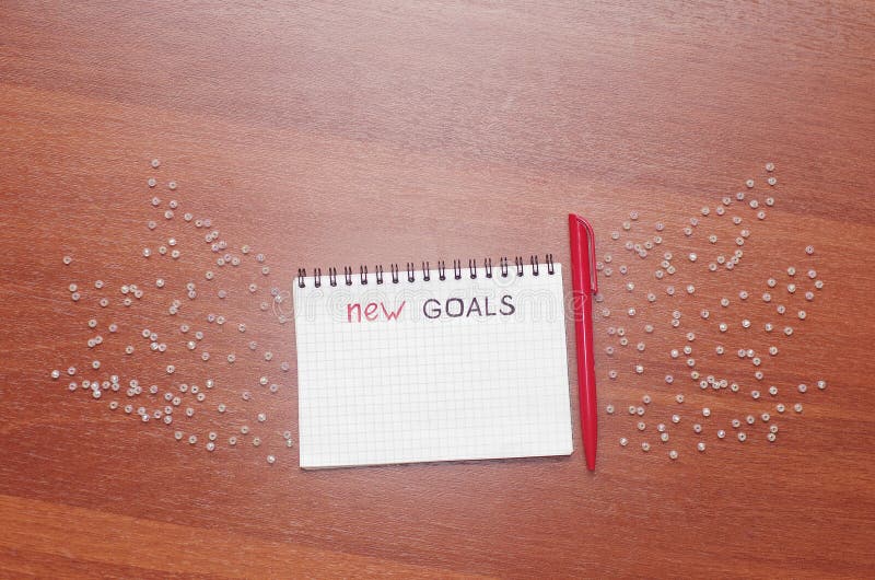 Notepad for Entries on the Table. Handle and Paper on a Wooden S Stock ...