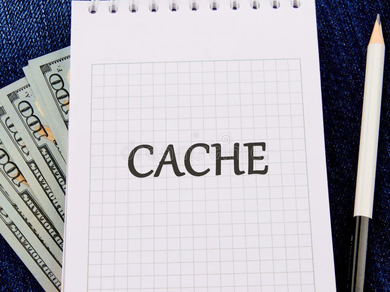 A Notepad Featuring the Word Cache Displayed Prominently on a Grid ...