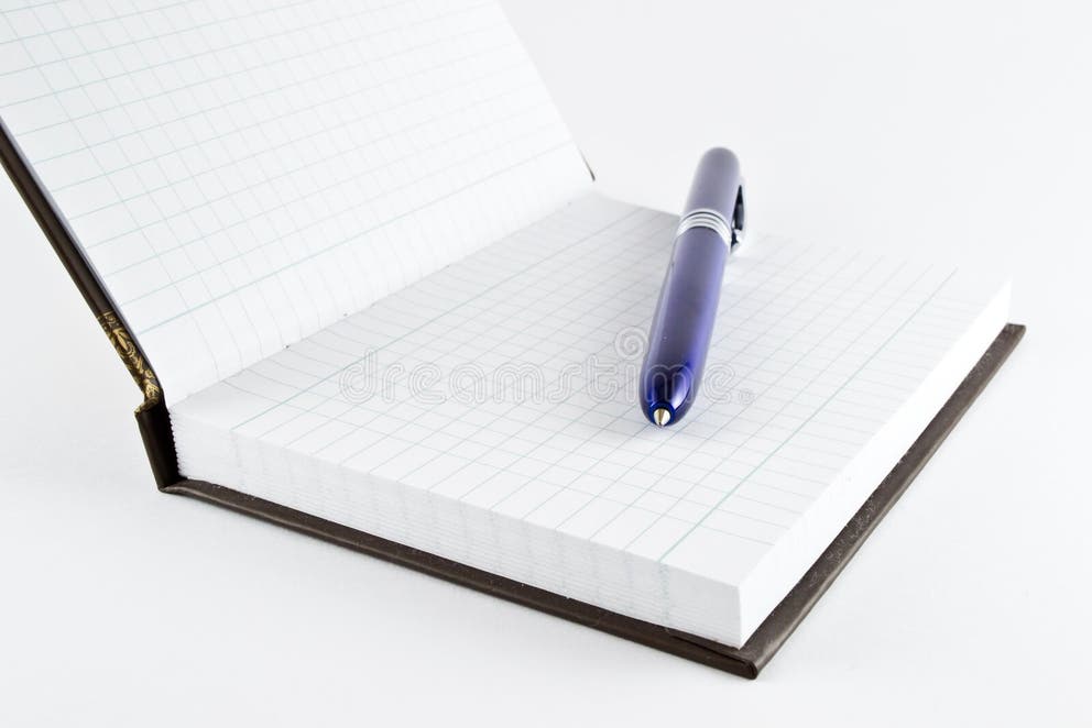 Notepad, the First Page and Ballpoint Pen Stock Photo - Image of ...