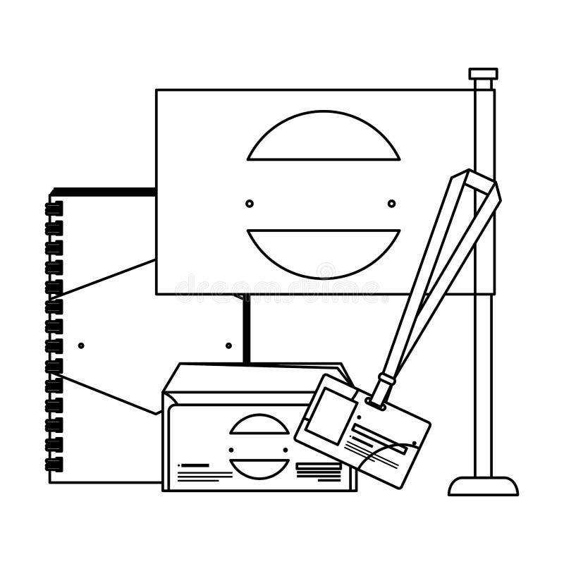 Notepad and Flag ,envelope with Company Emblem Print Stock Illustration ...